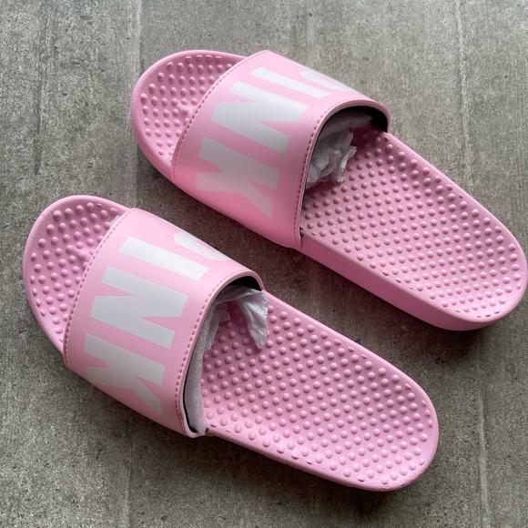 PINK Victoria's Secret | Shoes | New Small Vs Pink Slides In Pink Daisy ...